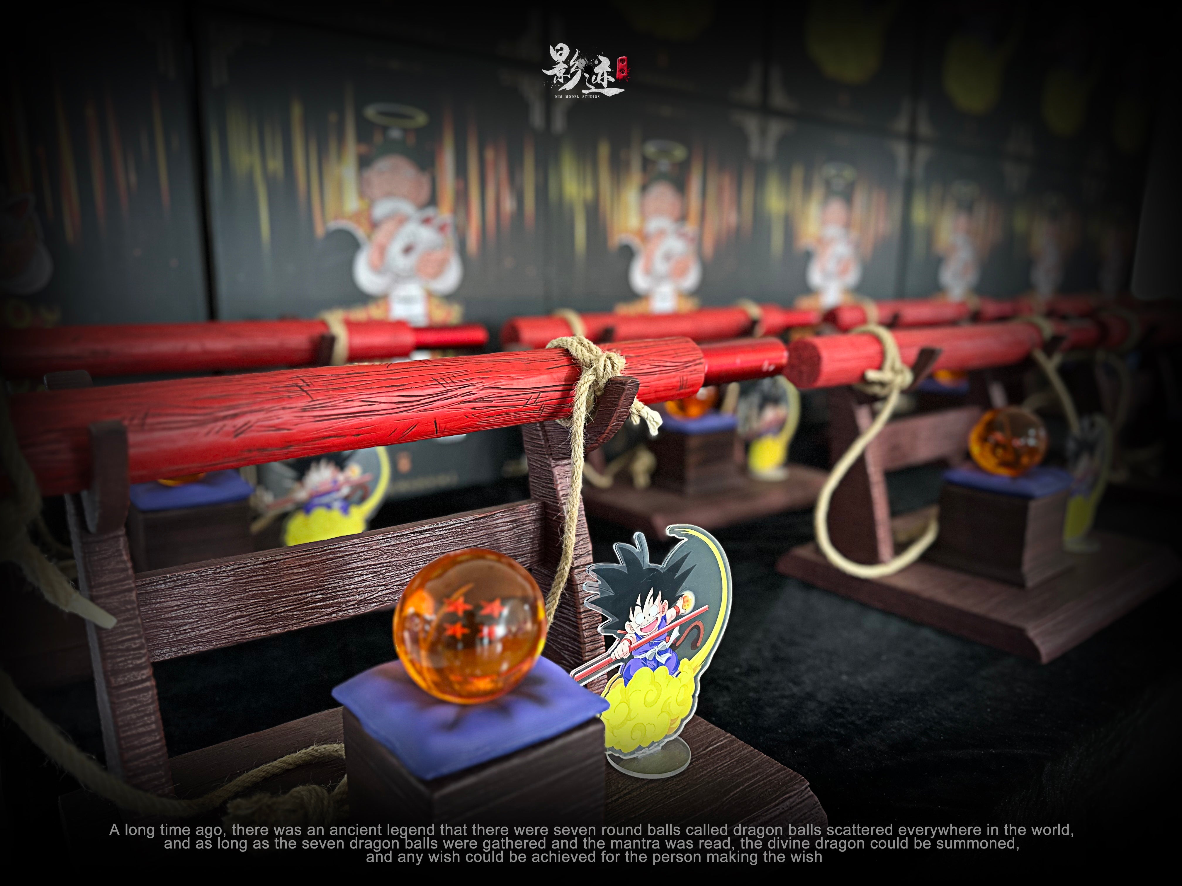 Dragon Ball Dim Model Studio Power Pole x 4 Star Ball Resin Statue ...