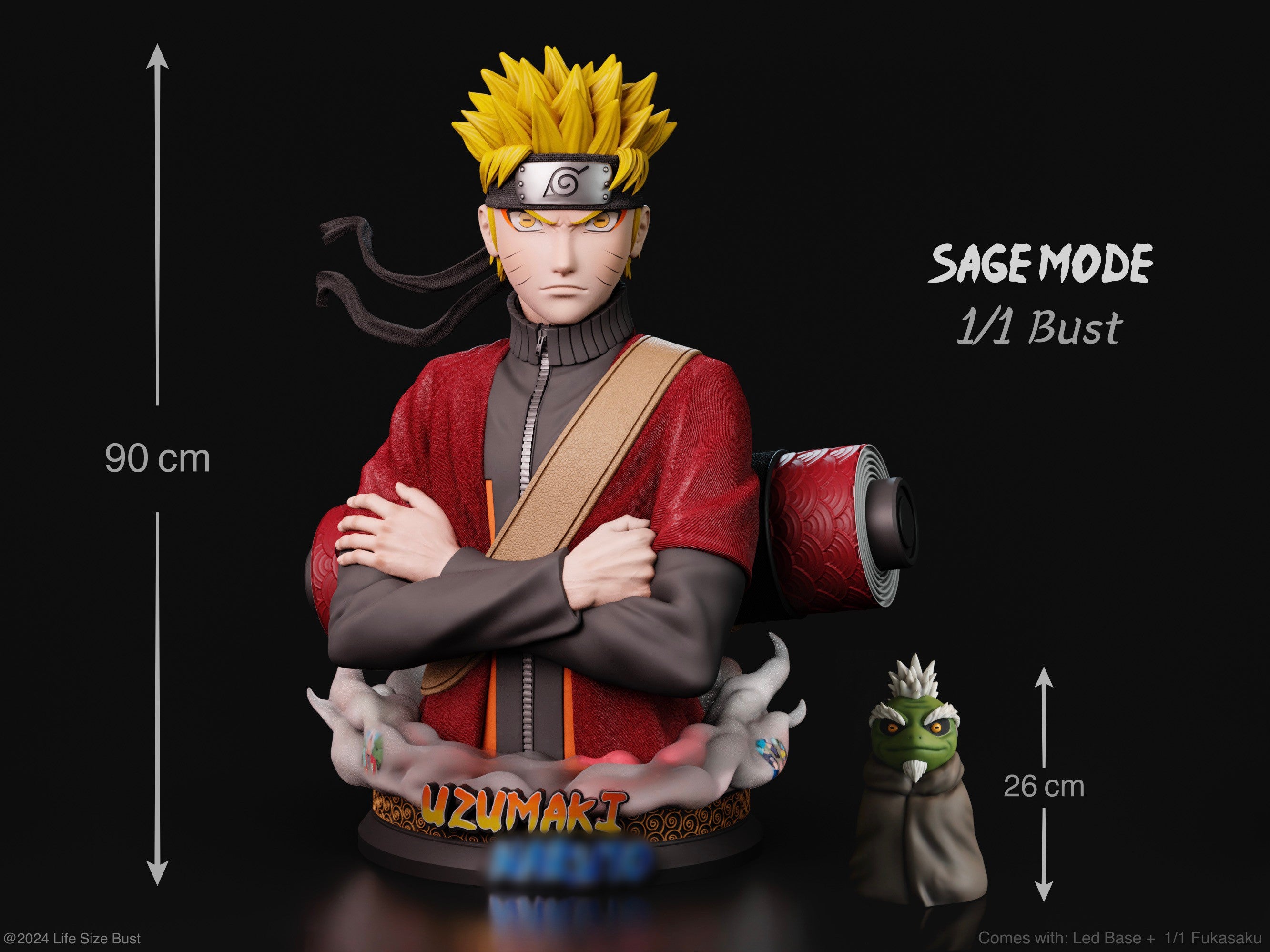Naruto Real Creation Studio Uzumaki Naruto Sage Mode Lifesize Bust Res ...