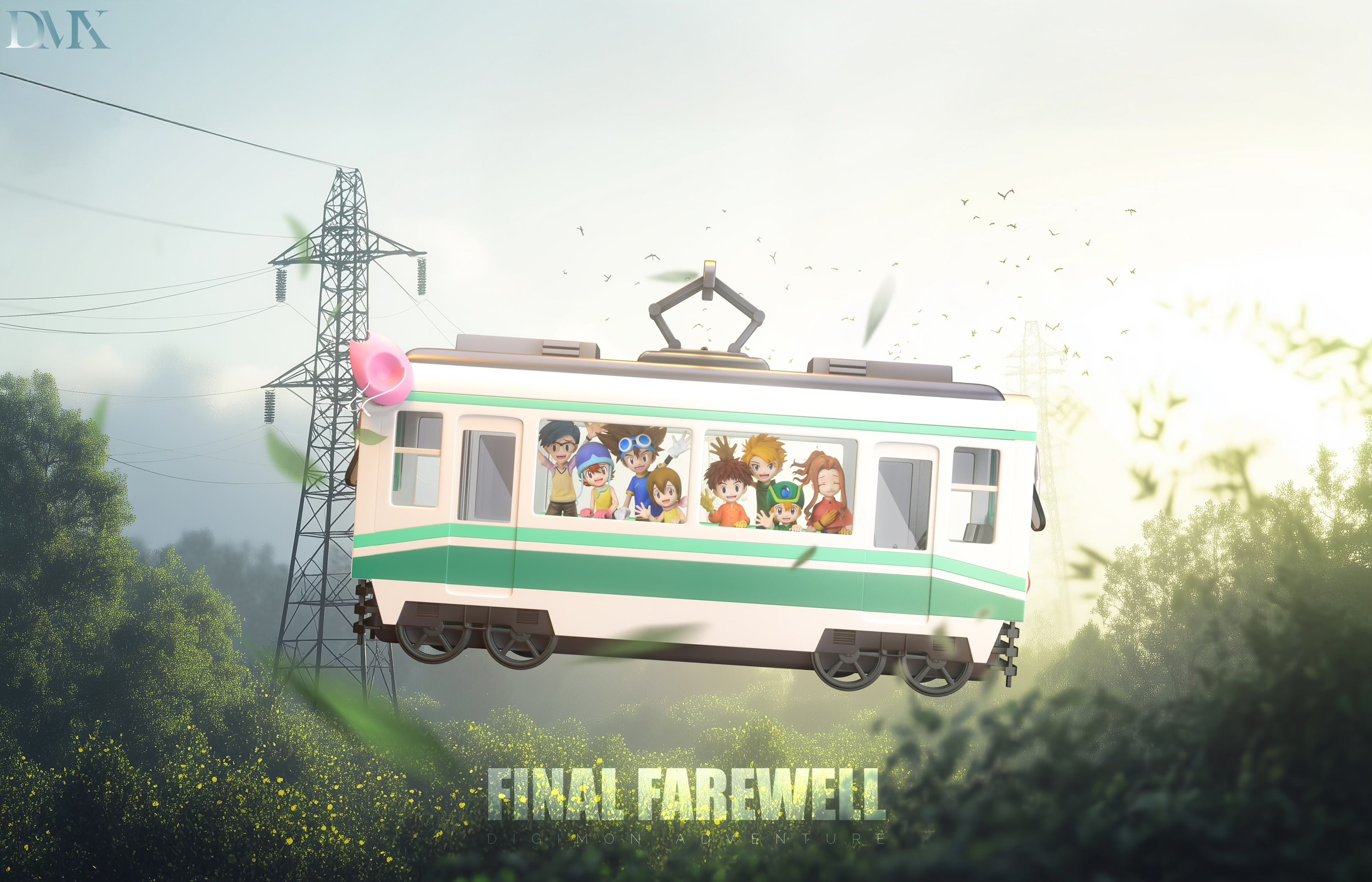 Digimon DMX Studio First Generation Train Final Farewell Resin Statue ...