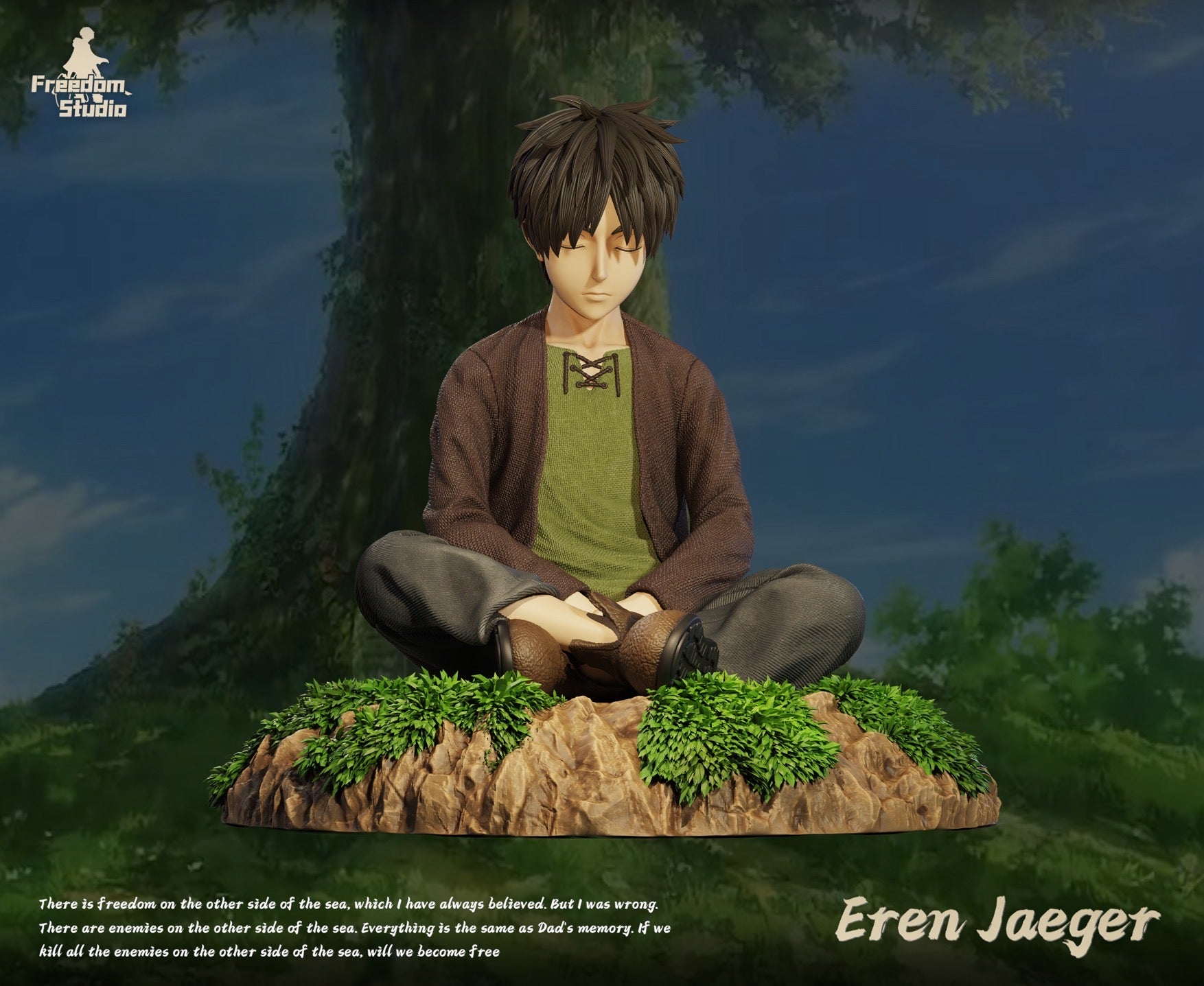 Attack on Titan Freedom Studio Sleeping Eren Resin Statue - Preorder