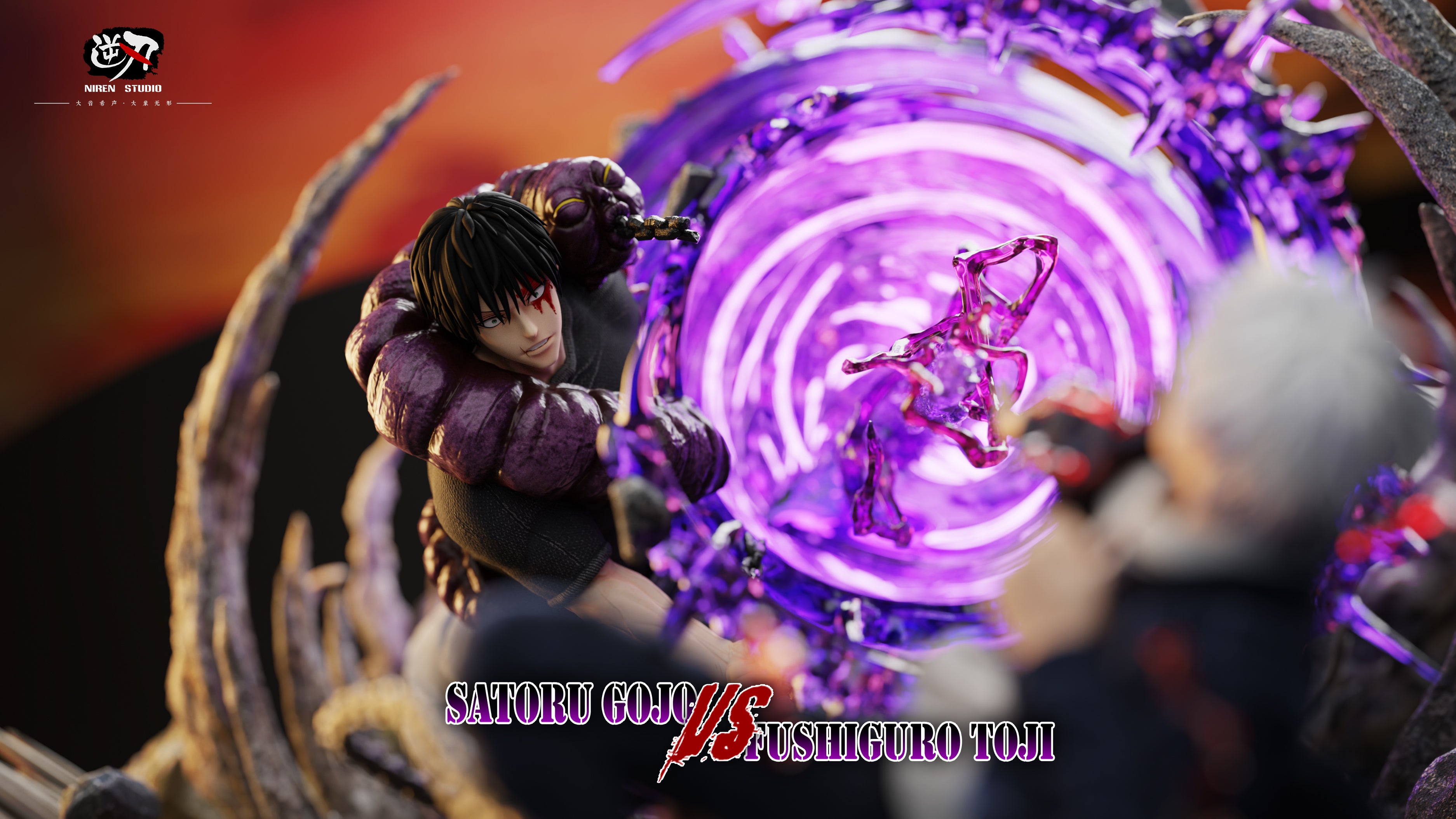 Jujutsu Kaisen Niren Studio Satoru Gojo Vs Fushiguro Toji Resin Statue ...