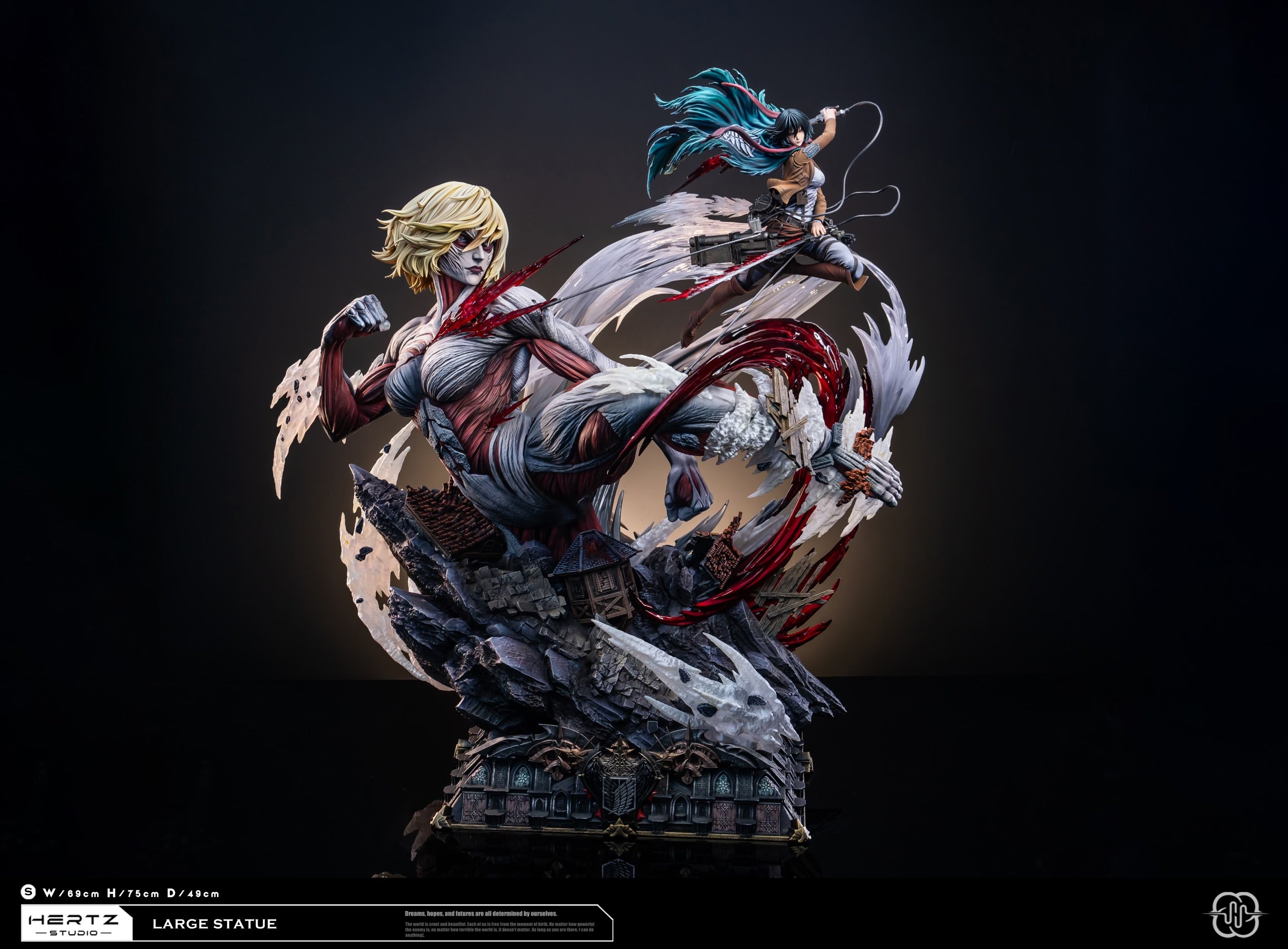 Attack on Titan Hertz Studio Mikasa Ackerman Vs Female Titan Resin Sta ...