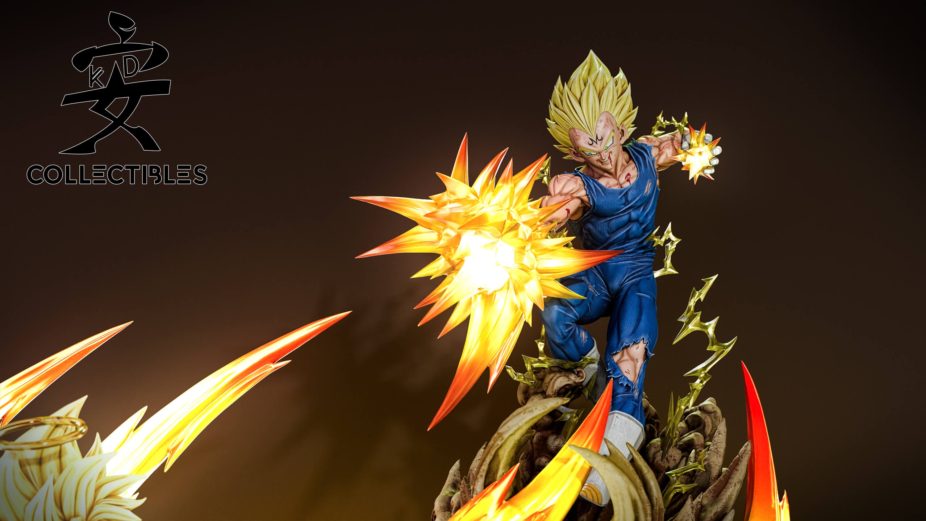 Dragon Ball KD Collectibles Goku SSJ2 VS Majin Vegeta Resin Statue ...