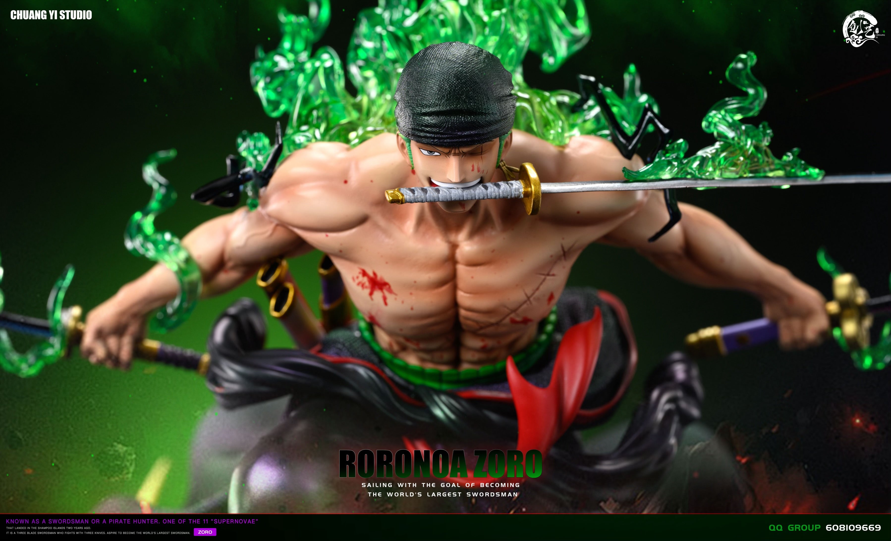 One Piece ChuangYi Studio Zoro Purgatory Demon Slash Resin Statue ...