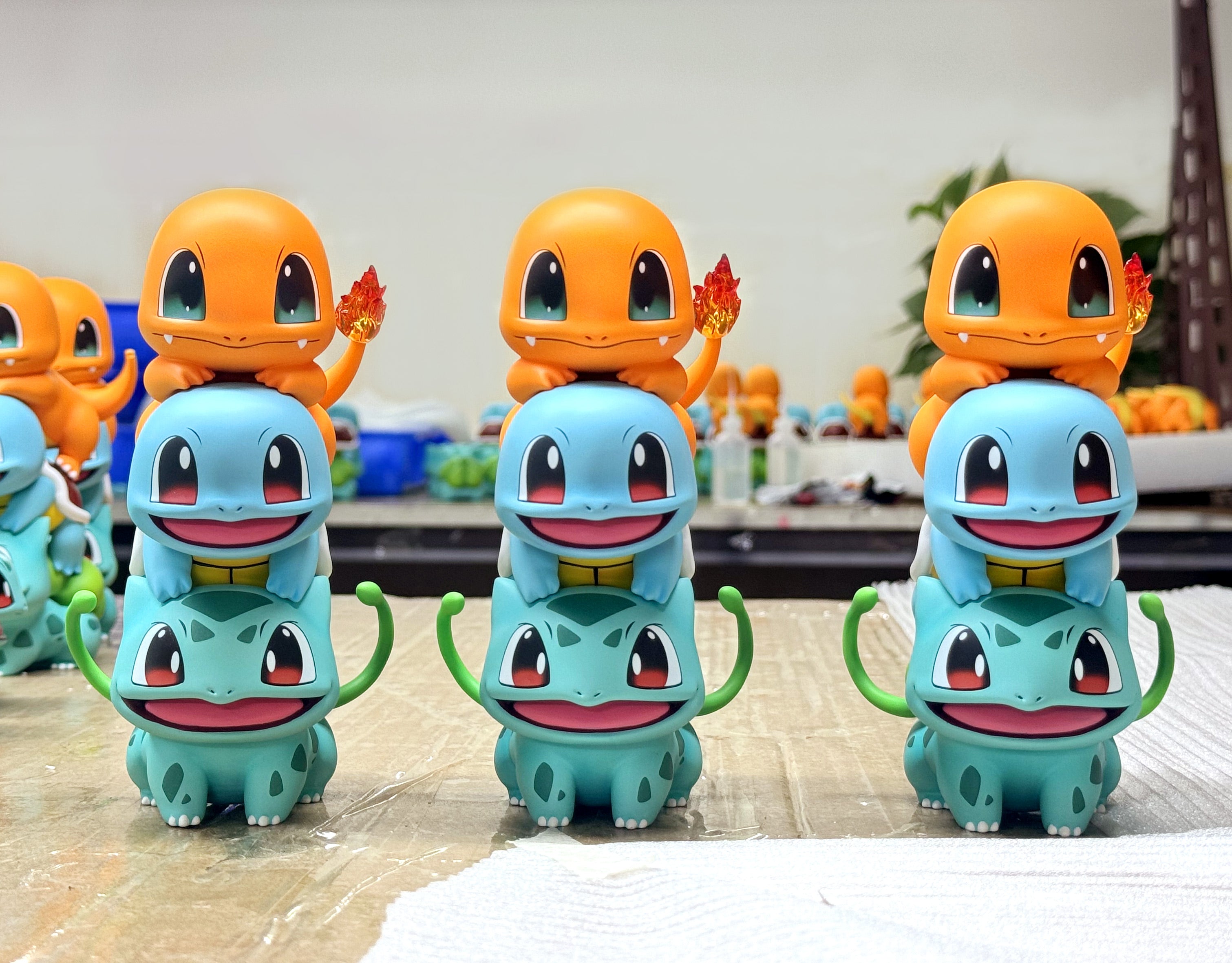 Pokemon EGG x CHEESE Studio Charmander x Squirtle x Bulbasaur Resin St ...
