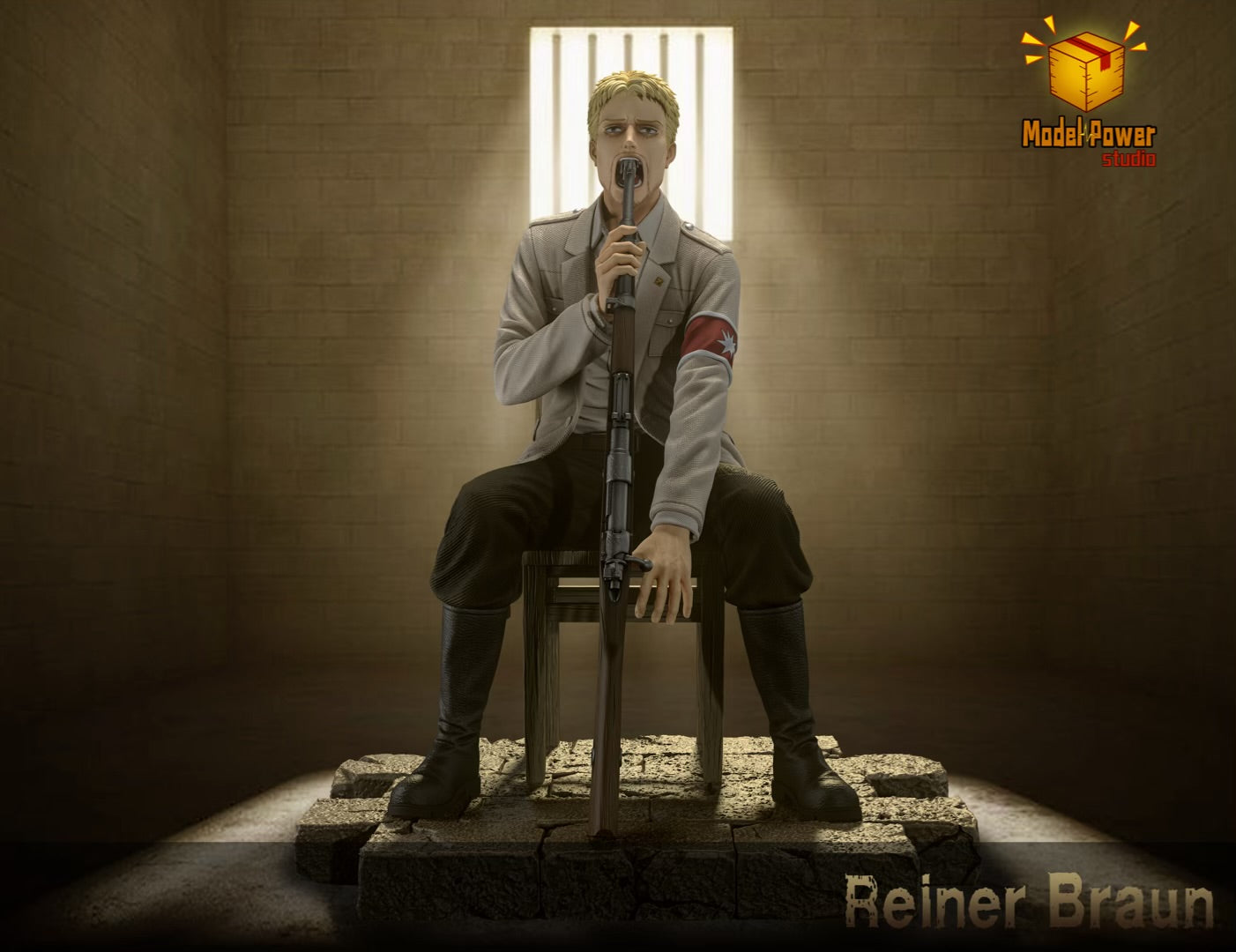 Attack on Titan Model Power Studio Despairing Reiner Braun Resin Statu ...