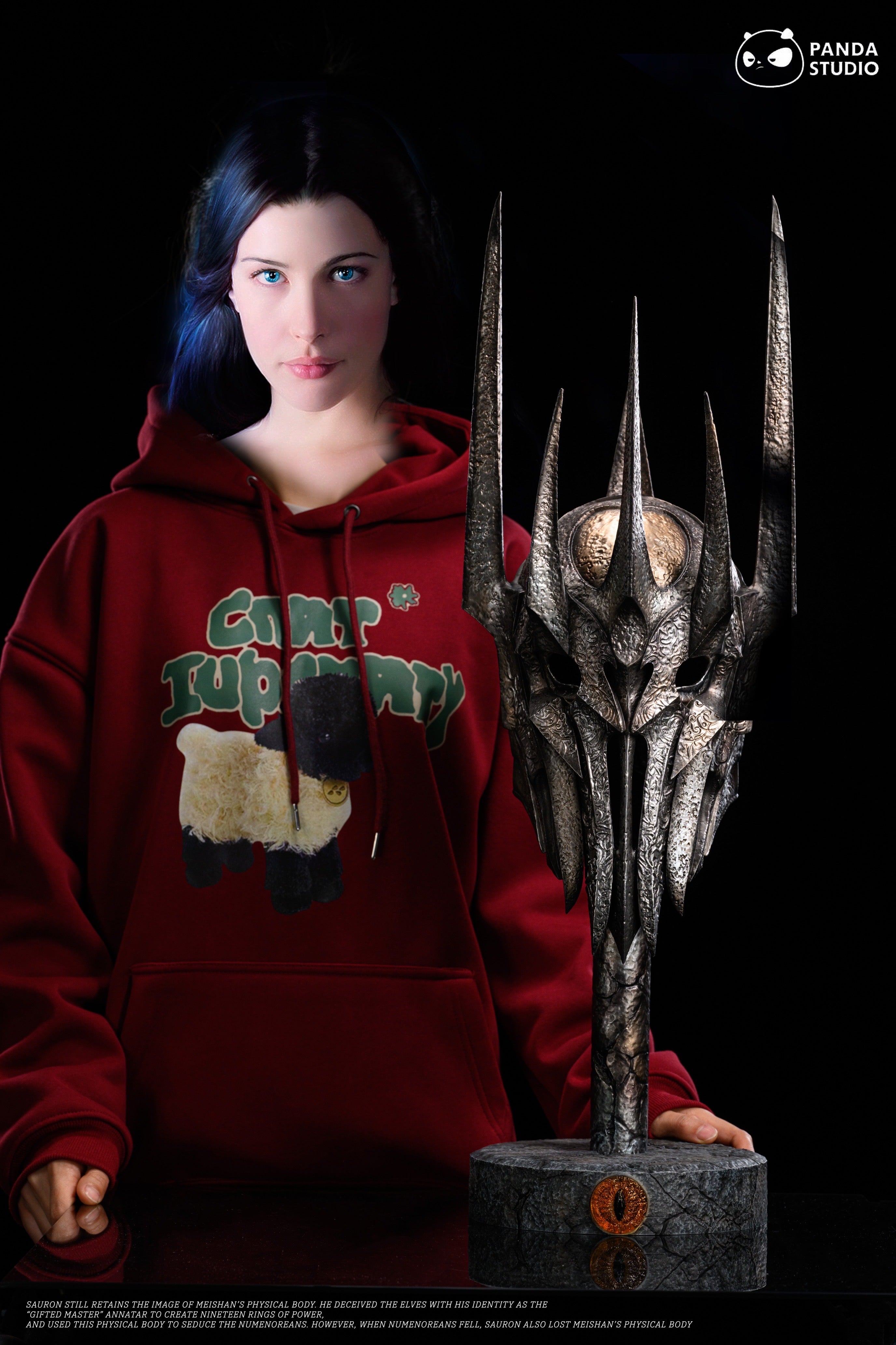 Lord of the Rings Panda Studio Helm of Sauron Resin Statue - Preorder