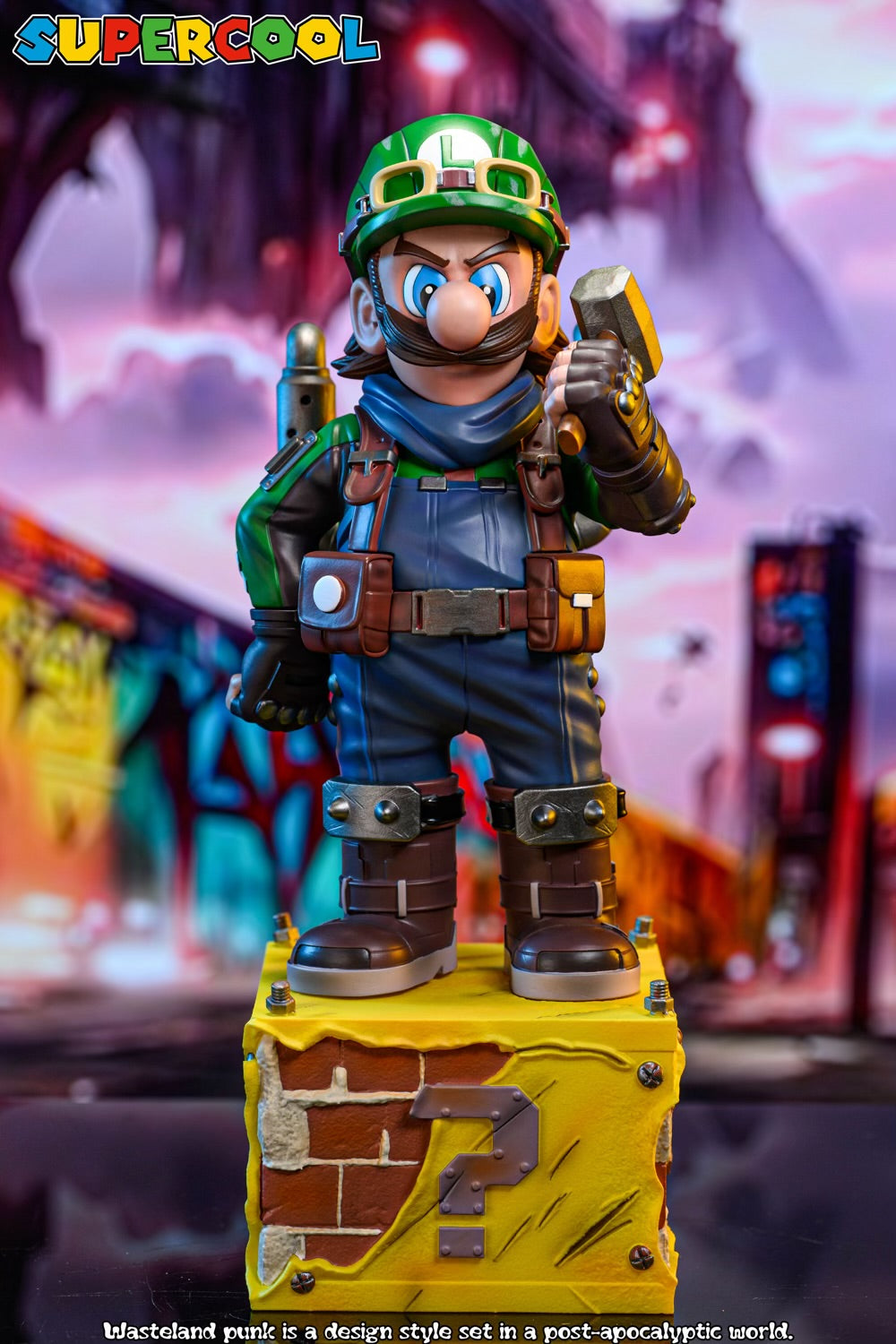 Super Mario SuperCool Studio Luigi Cyber Steam Punk Wasteland Resin St