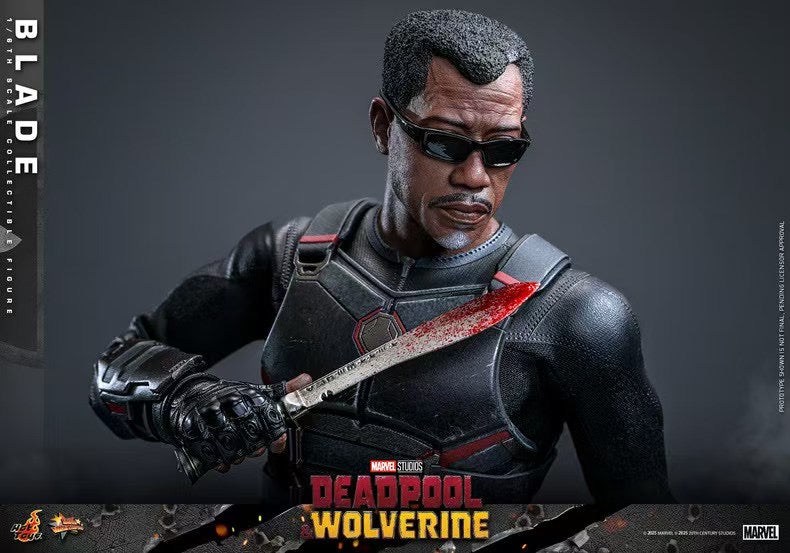 Marvel Hot Toys Blade Deadpool x Wolverine Movie Masterpiece Blade Lic ...