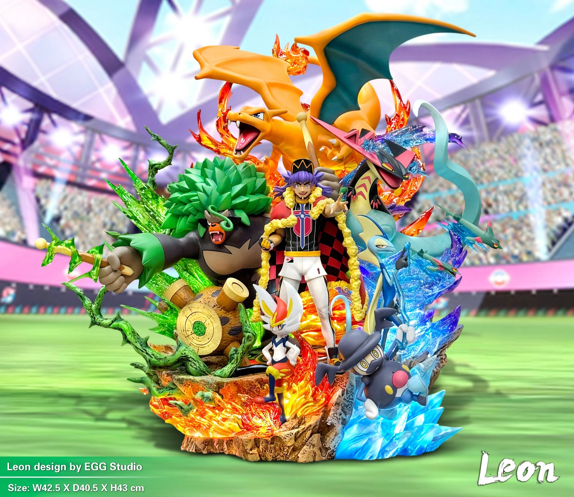 Pokemon EGG Studio Champion Leon Resin Statue – ClubHouse Statues