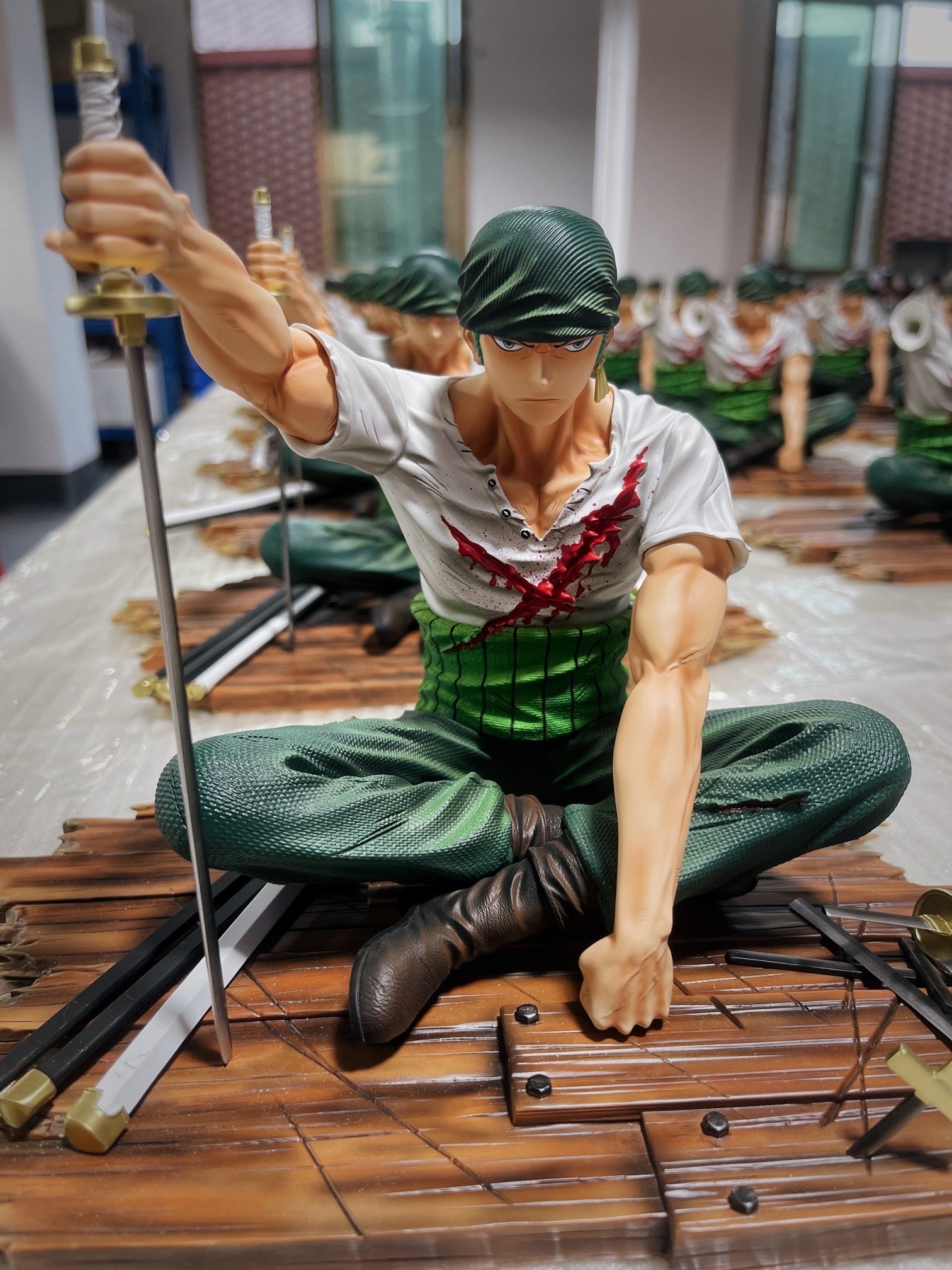 One Piece Flower Studio Sitting Zoro Resin Statue - China Stock