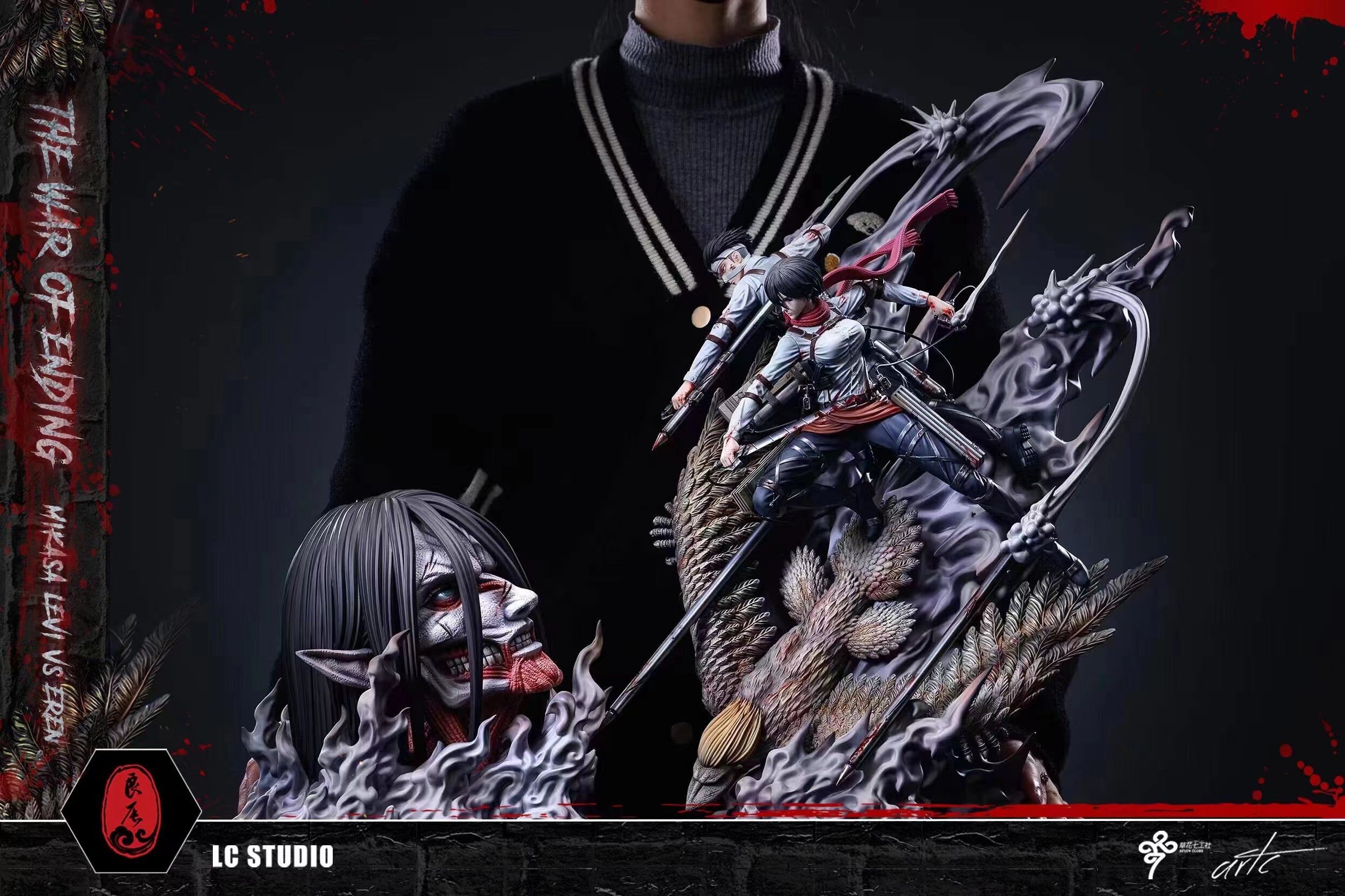 Attack on Titan LC Studio Mikasa x Levi Vs The Founding Titan Resin St ...