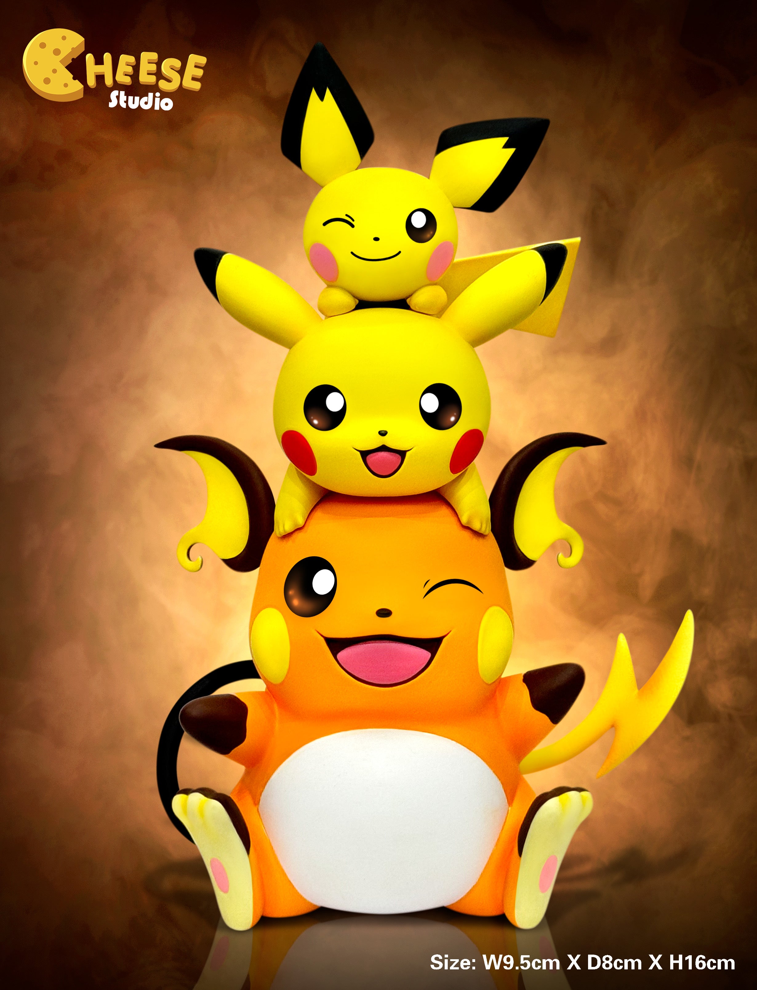 Pokemon Cheese Studio Evolution Of Pikachu Set Jenga Resin Statue ...