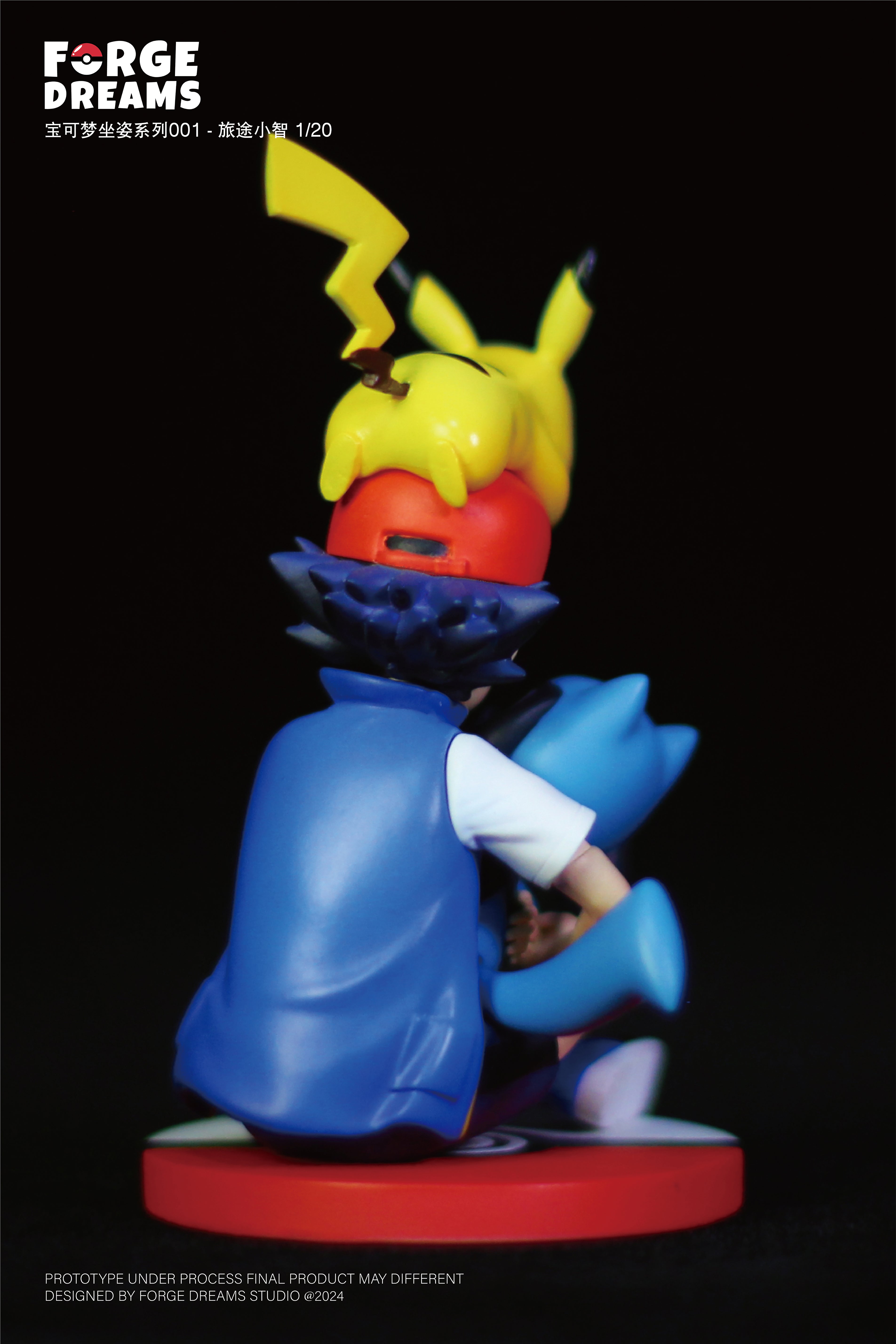Pokemon Forge Dreams Studio Ash Ketchum x Pikachu x Riolu Resin Statue ...