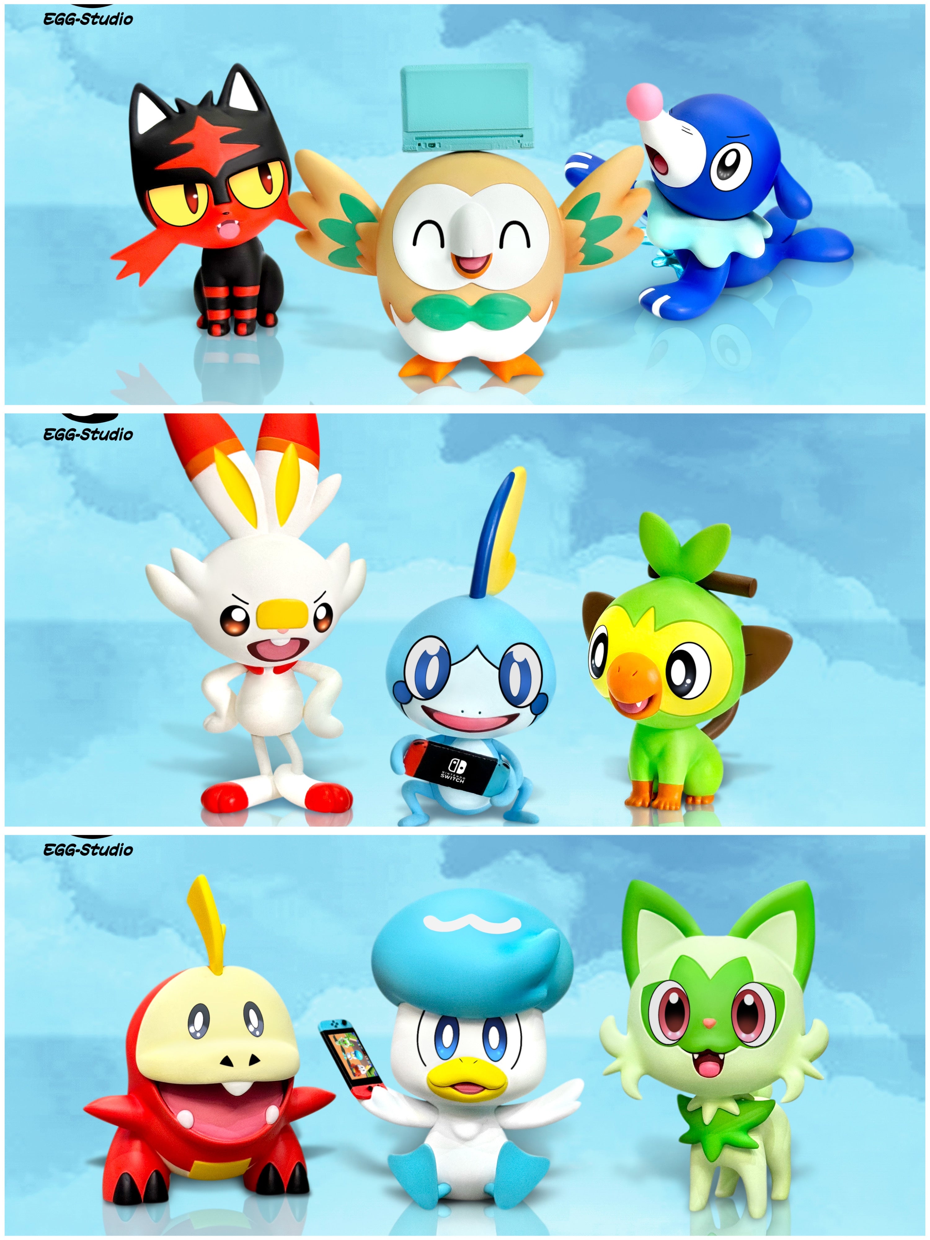 Pokemon EGG Studio Seven x Eight x Nine Generation First Partner Resin