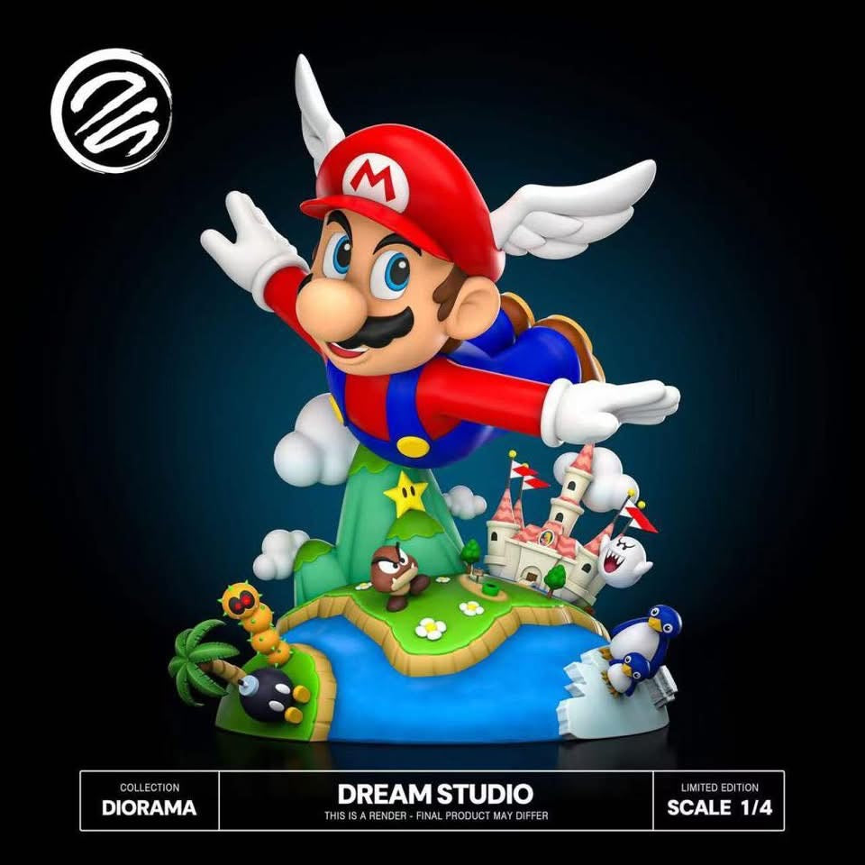 Super Mario Bros Dream Studio Super Mario 64 Diorama Resin Statue ...