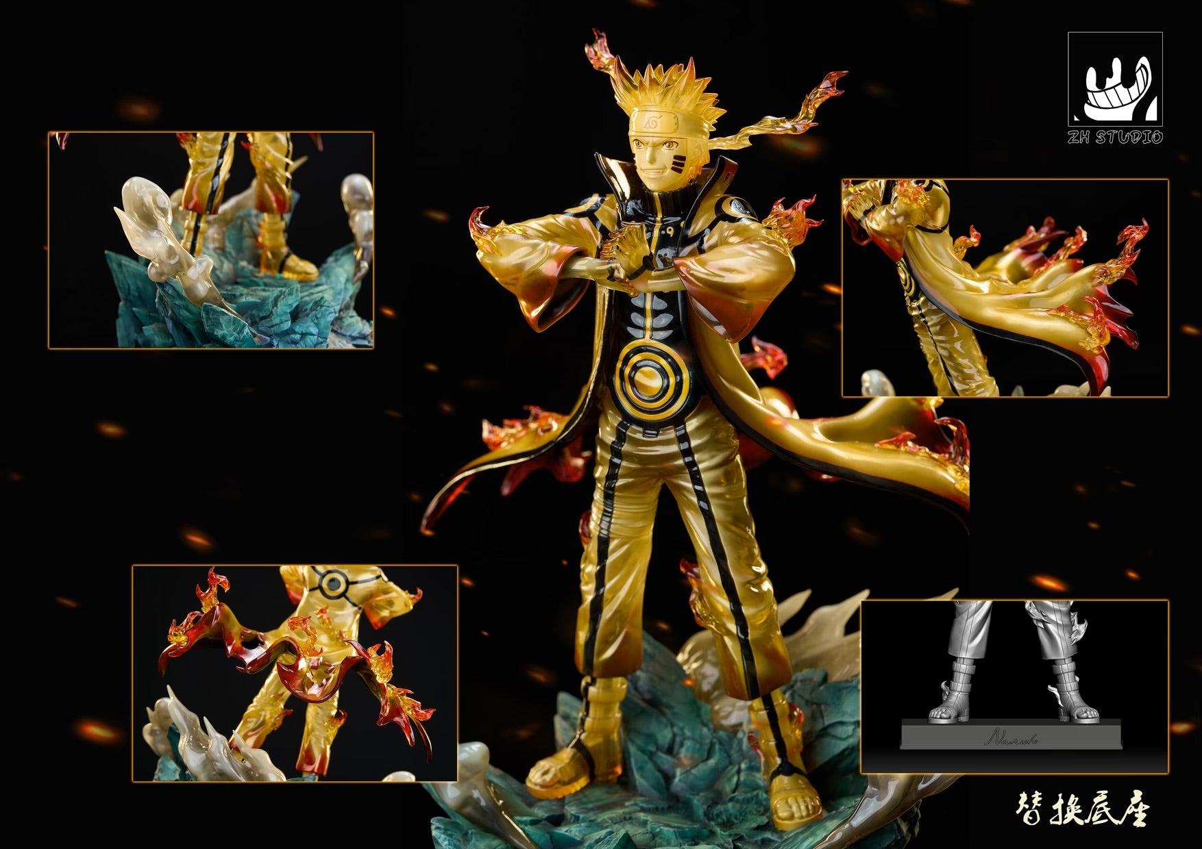 Naruto ZH Studio Uzumaki Naruto Tailed Beast Sage Mode Resin Statue ...