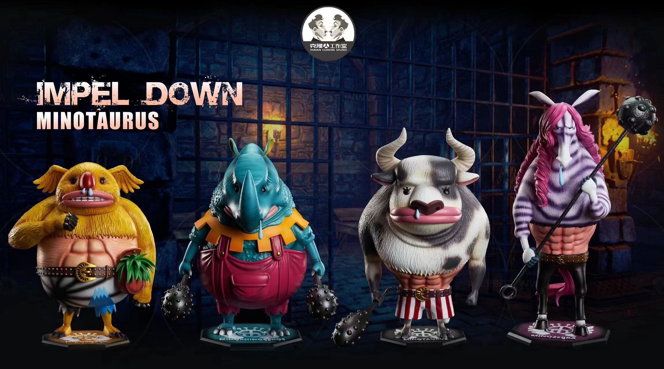 One Piece Clone Studio Impel Down Jailer Beasts Resin Statue - Preorde
