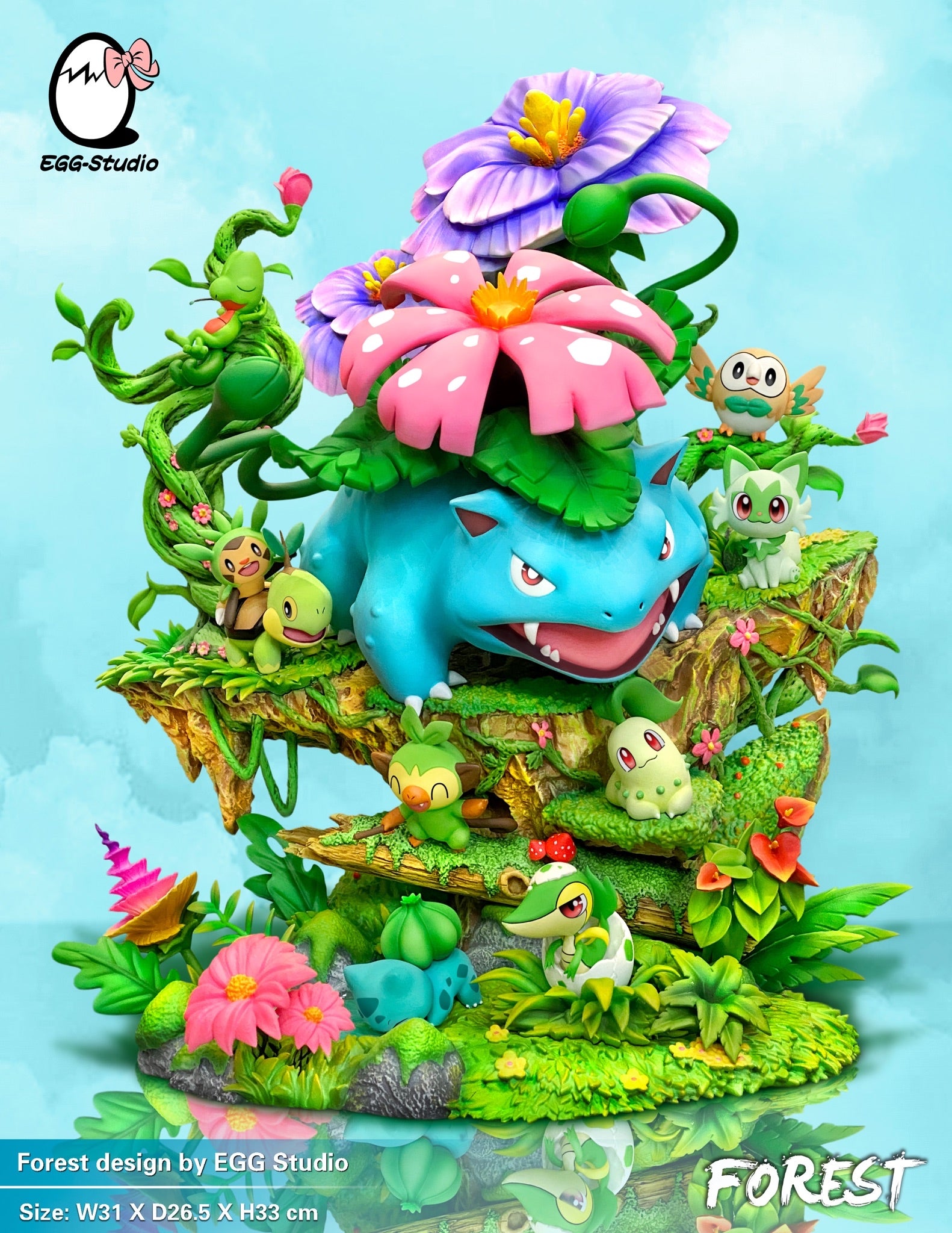 Pokemon EGG Studio Forest Venasaur Evolutions Resin Statue - Preorder