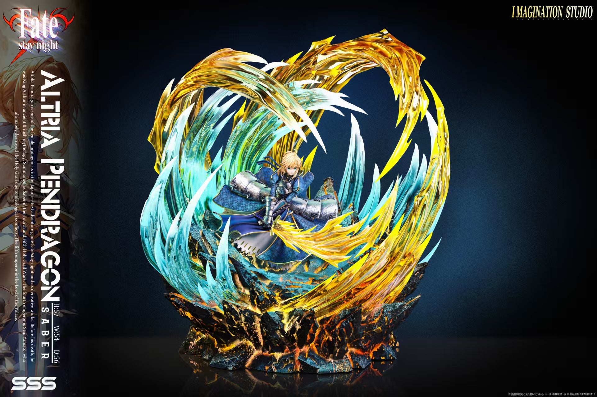 Fate Stay Night Imagination Studio Saber Artoria Pendragon Resin Statu ...