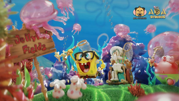 SpongeBob Aoa Studio Jellyfish Field SpongeBob SquarePants Resin Statu ...