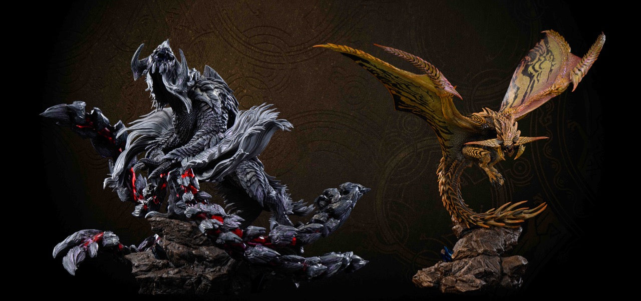 Monster Hunter SWORD x WING Studio Rey Dau x Arkveld Resin Statue ...