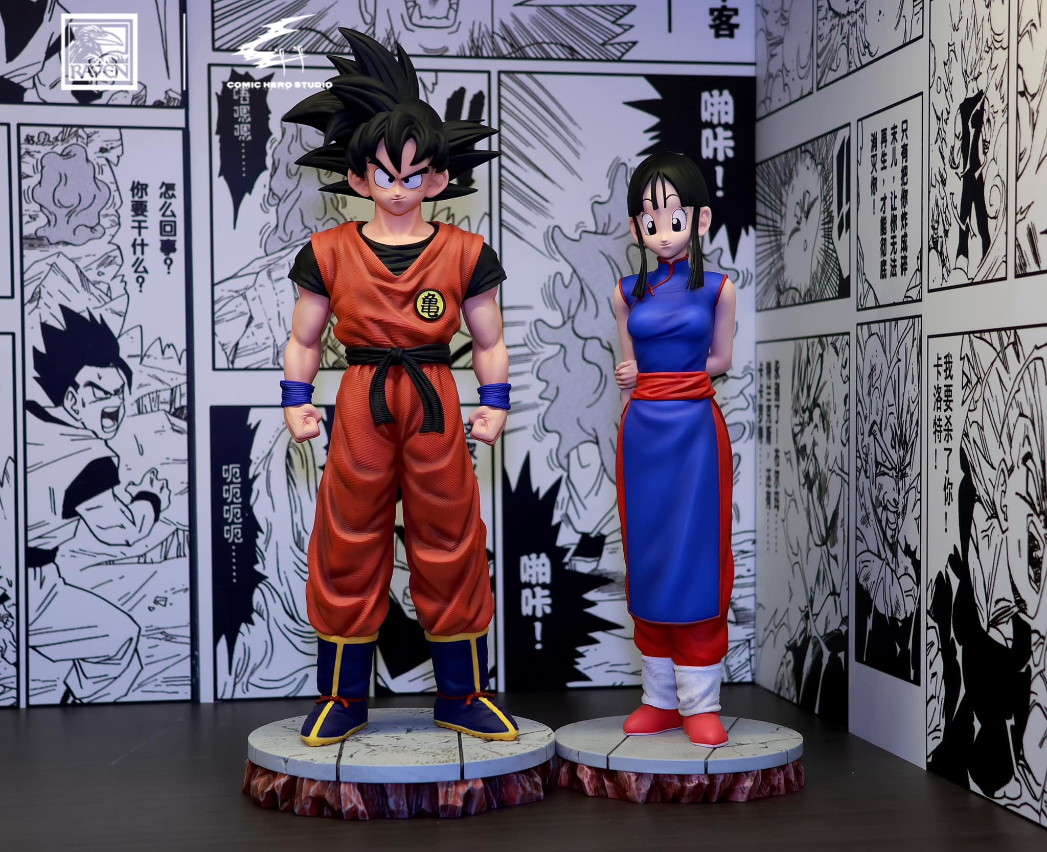 Dragon Ball Comic Hero Studio x Raven Studio Goku x Chichi Resin Statu ...