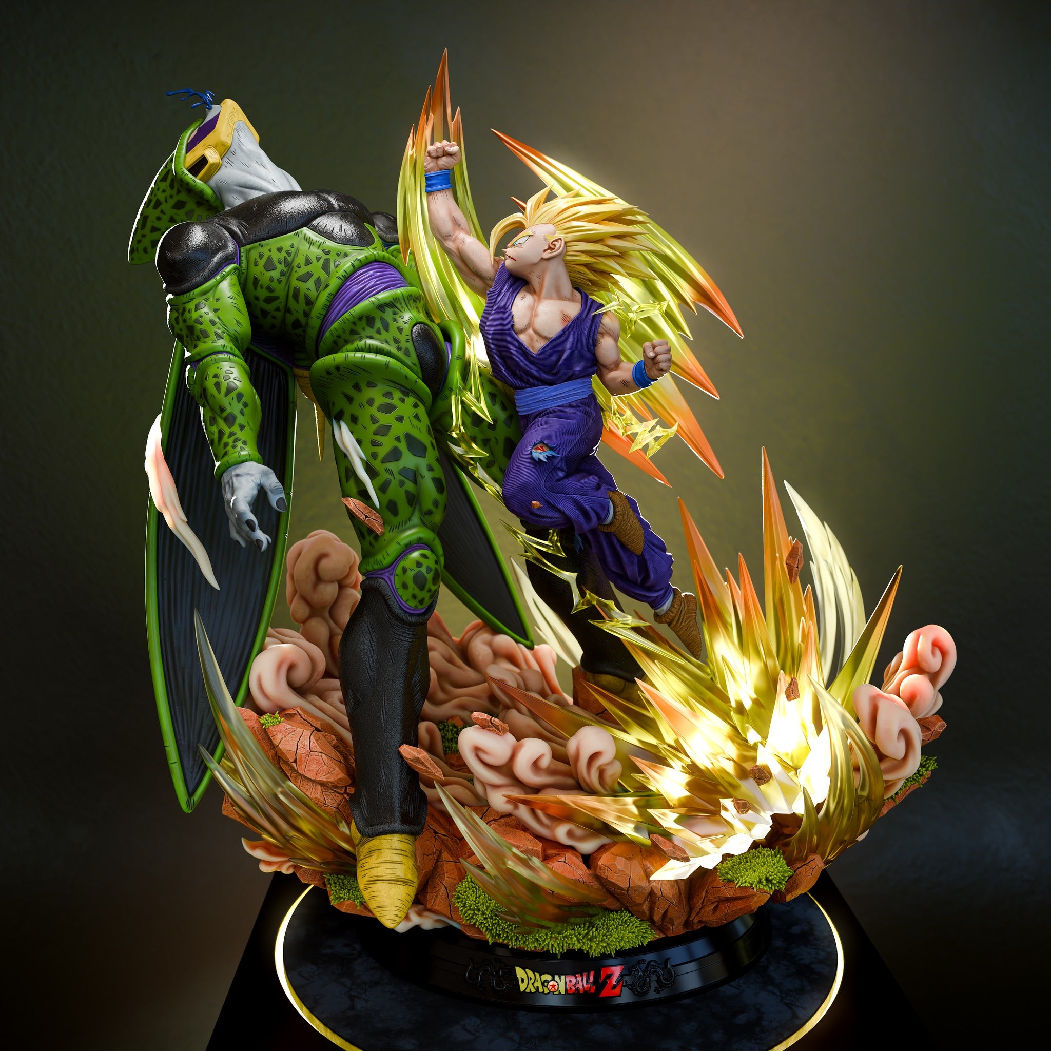 Dragon Ball KD Collectibles Perfect Gohan VS Cell SSJ2 Resin Statue ...
