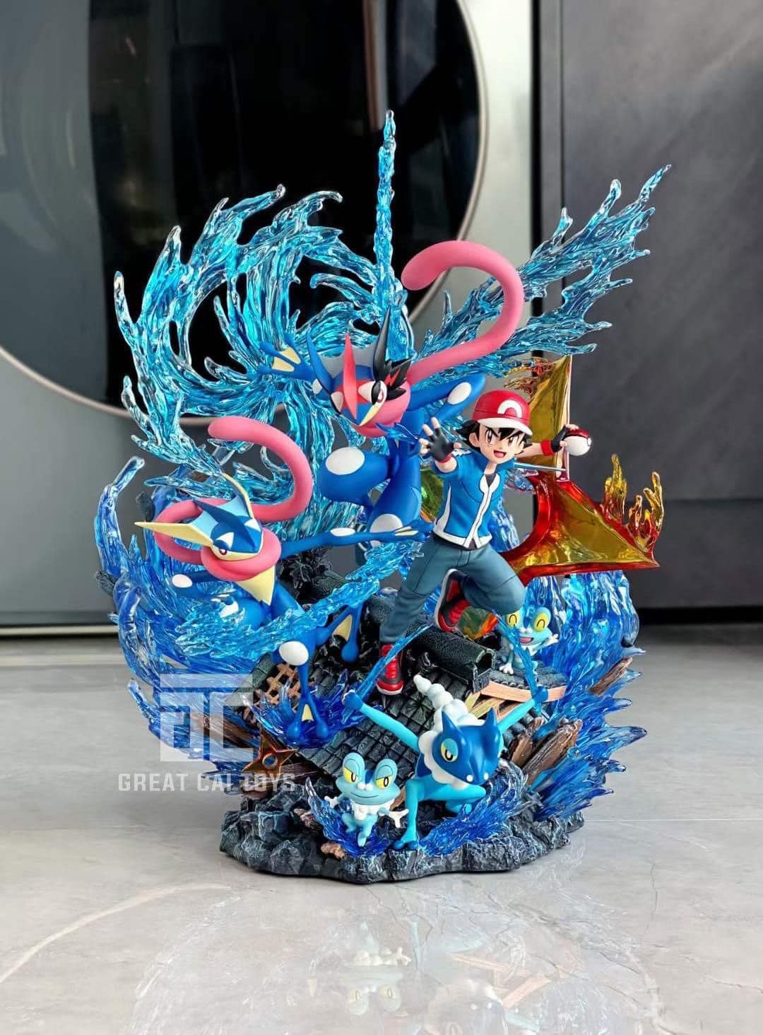 Pokemon EGG Studio Ash Ketchum Greninja Diorama Resin Statue ...