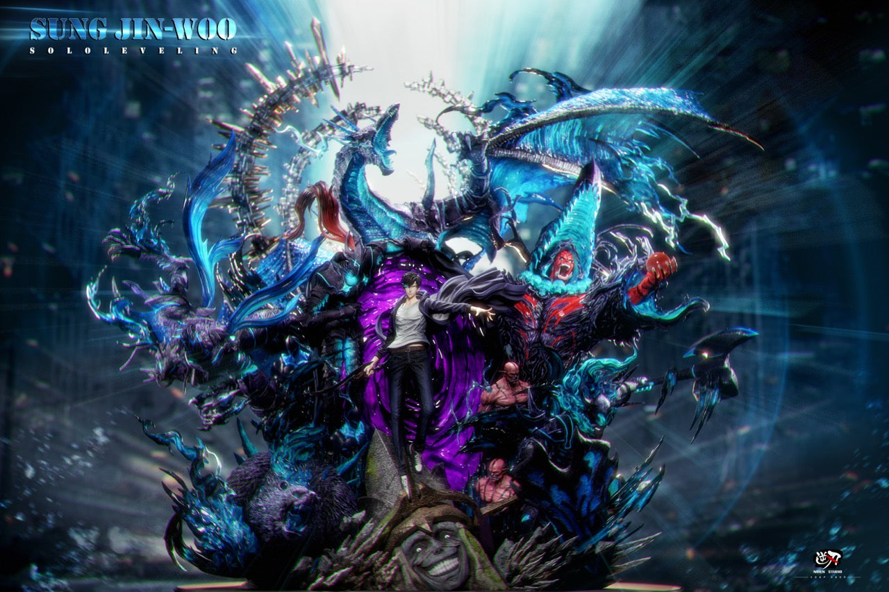 Solo Leveling Niren Studio Sung Jin Woo Shadow Monarch Resin Statue ...