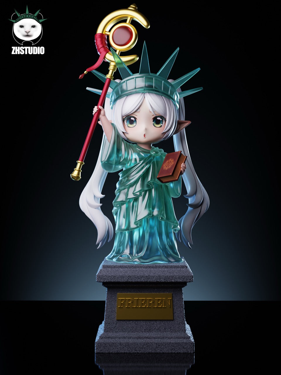 Spy × Family x Frieren ZH Studio Anya x Frieren Cos Statue of Liberty ...